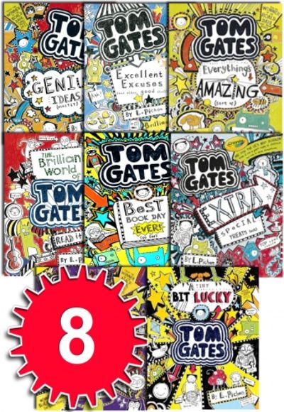 Tom Gates Collection Liz Pichon 8 Books Set Tiny Bit Lucky Extra ...