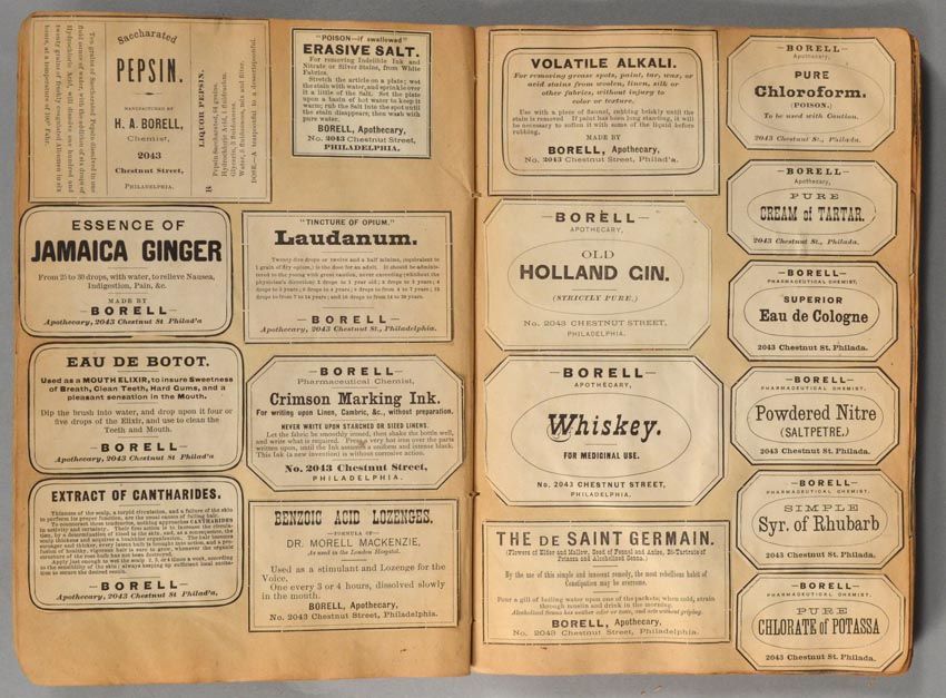 CONTEMPORARY COLLECTION OF AMERICAN PHARMACEUTICAL LABELS 1860-1885 by ...