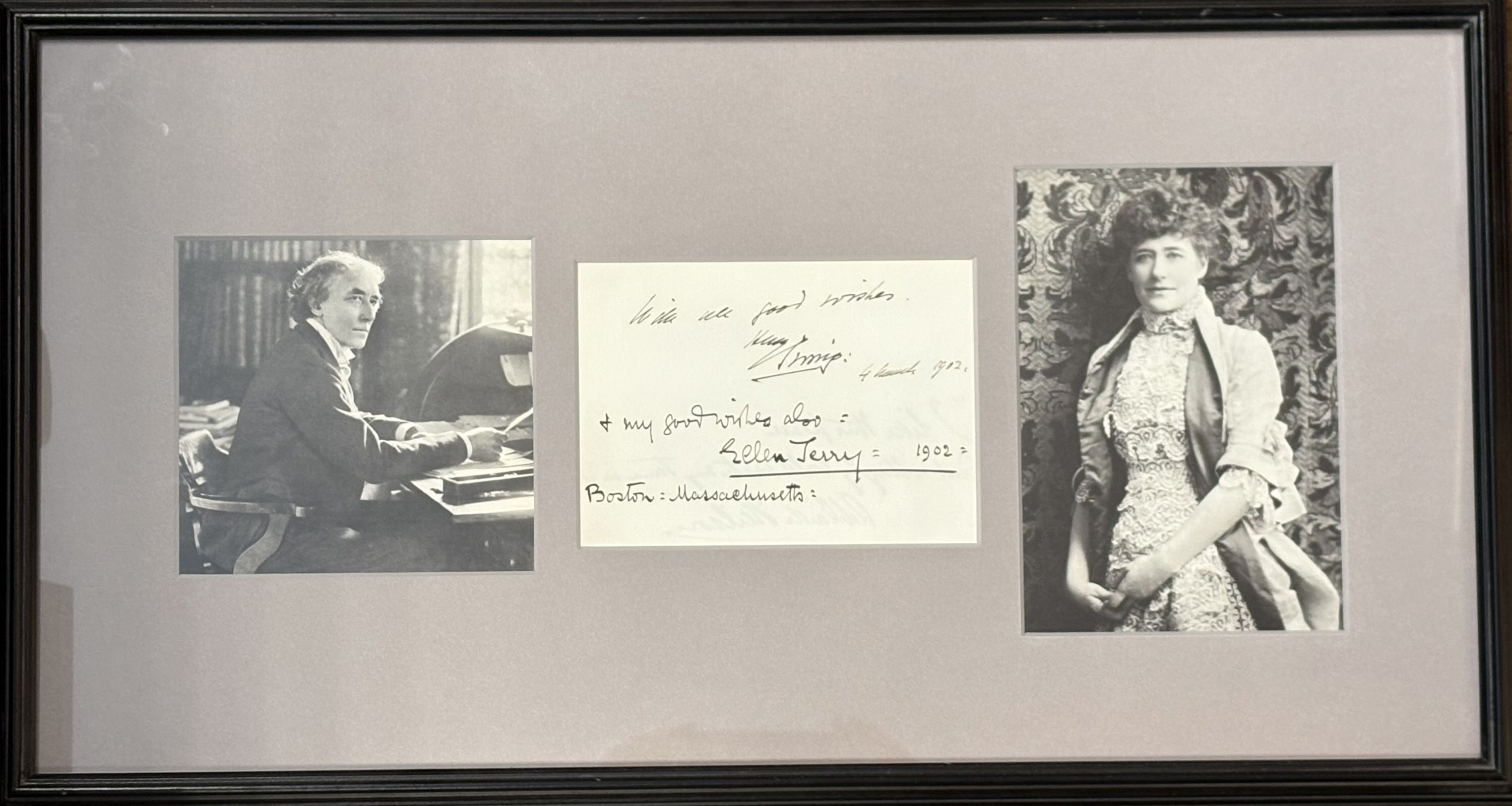 Signed Page by TERRY, Ellen (1847 - 1928) & IRVING, Henry (1938 - 1905 ...