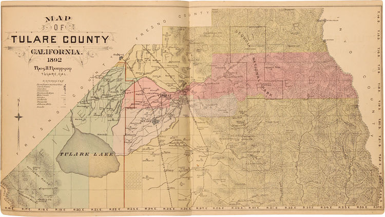 OFFICIAL HISTORICAL ATLAS MAP OF TULARE COUNTY...COMPILED, DRAWN AND ...
