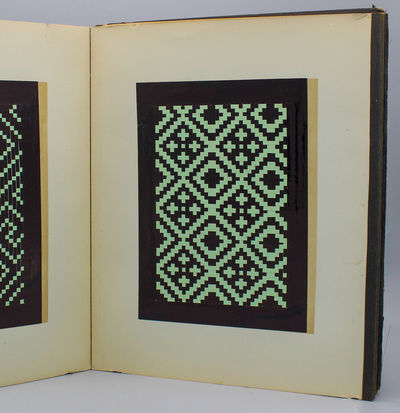 Album of paper weaving samples by [ Froebel Gifts ] | Black cloth ...