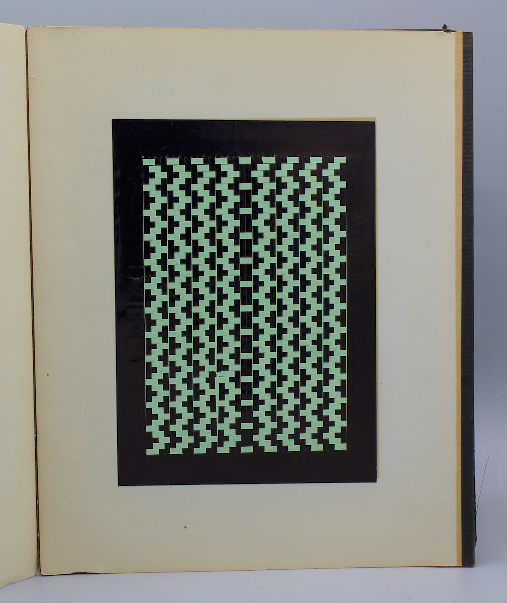 Album of paper weaving samples by [ Froebel Gifts ] | Black cloth ...