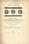 RUR. Rossum's Universal Robots by Capek, Karel | In contemporary ...