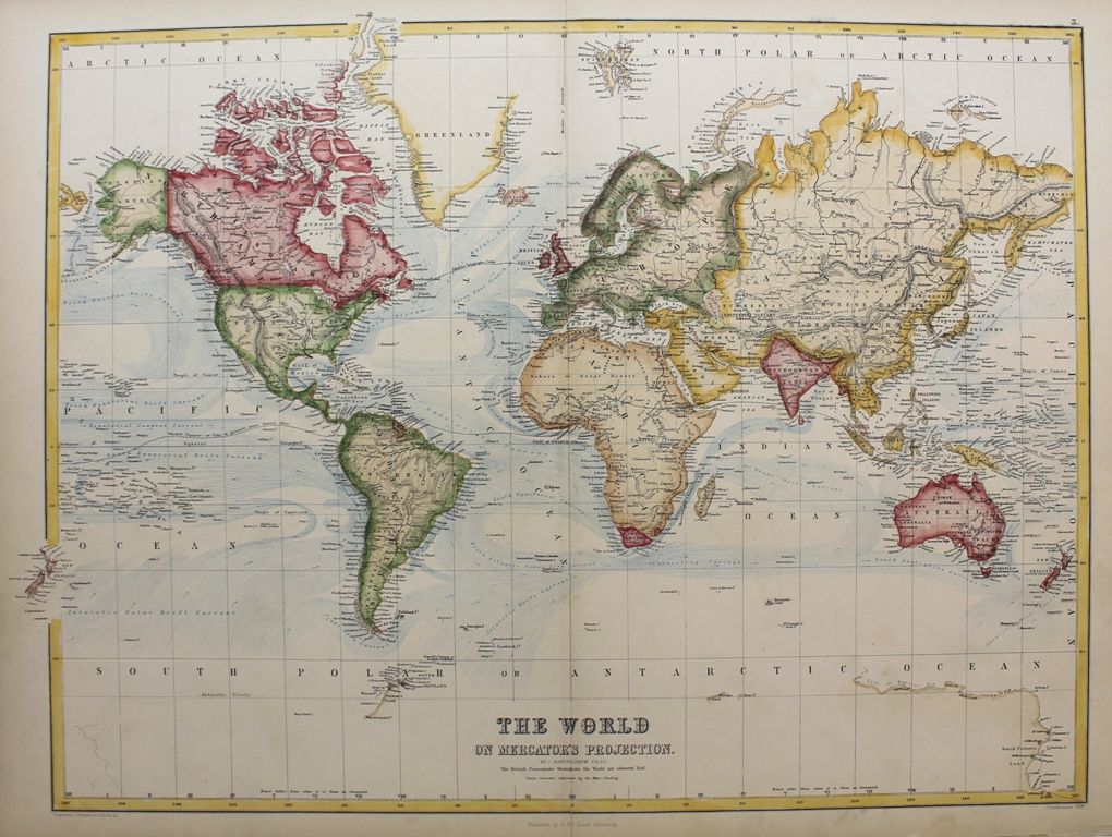 The World on Mercator's Projection; The British Possessions throughout ...