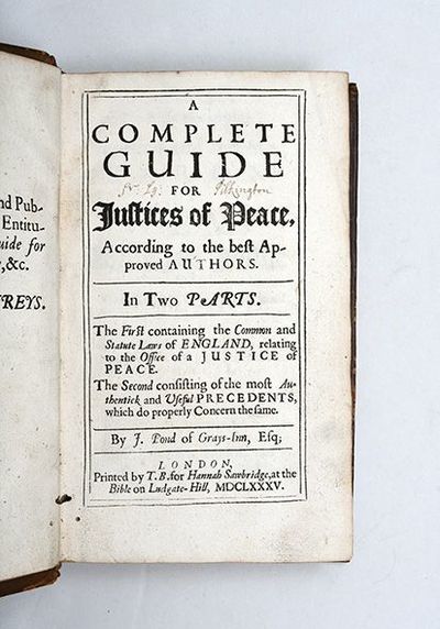 A Complete Guide for Justices of Peace, according to the best Approved ...