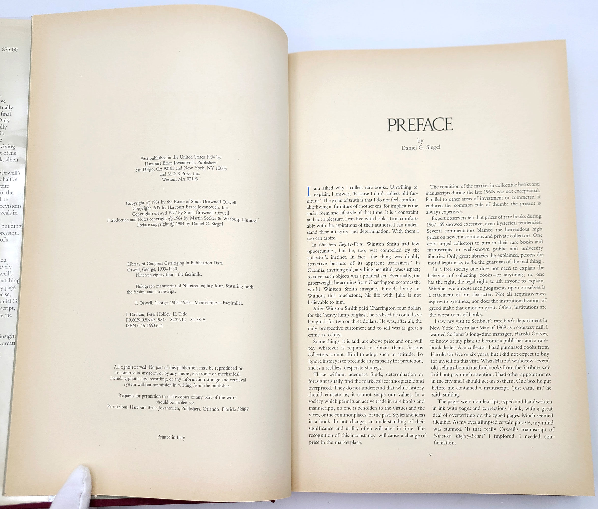 BIBLIO | Nineteen Eighty-Four: The Facsimile of the Extant Manuscript by George Orwell / Edited ...