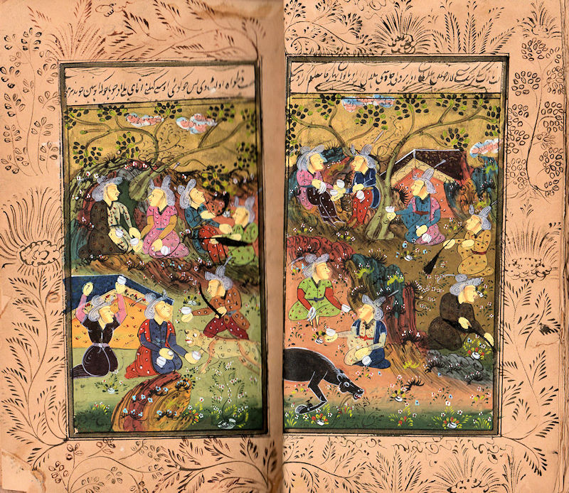 Mughal-Persian Illuminated Manuscript - Mazhab-e Ishq or Taj-ul-Mulk ...