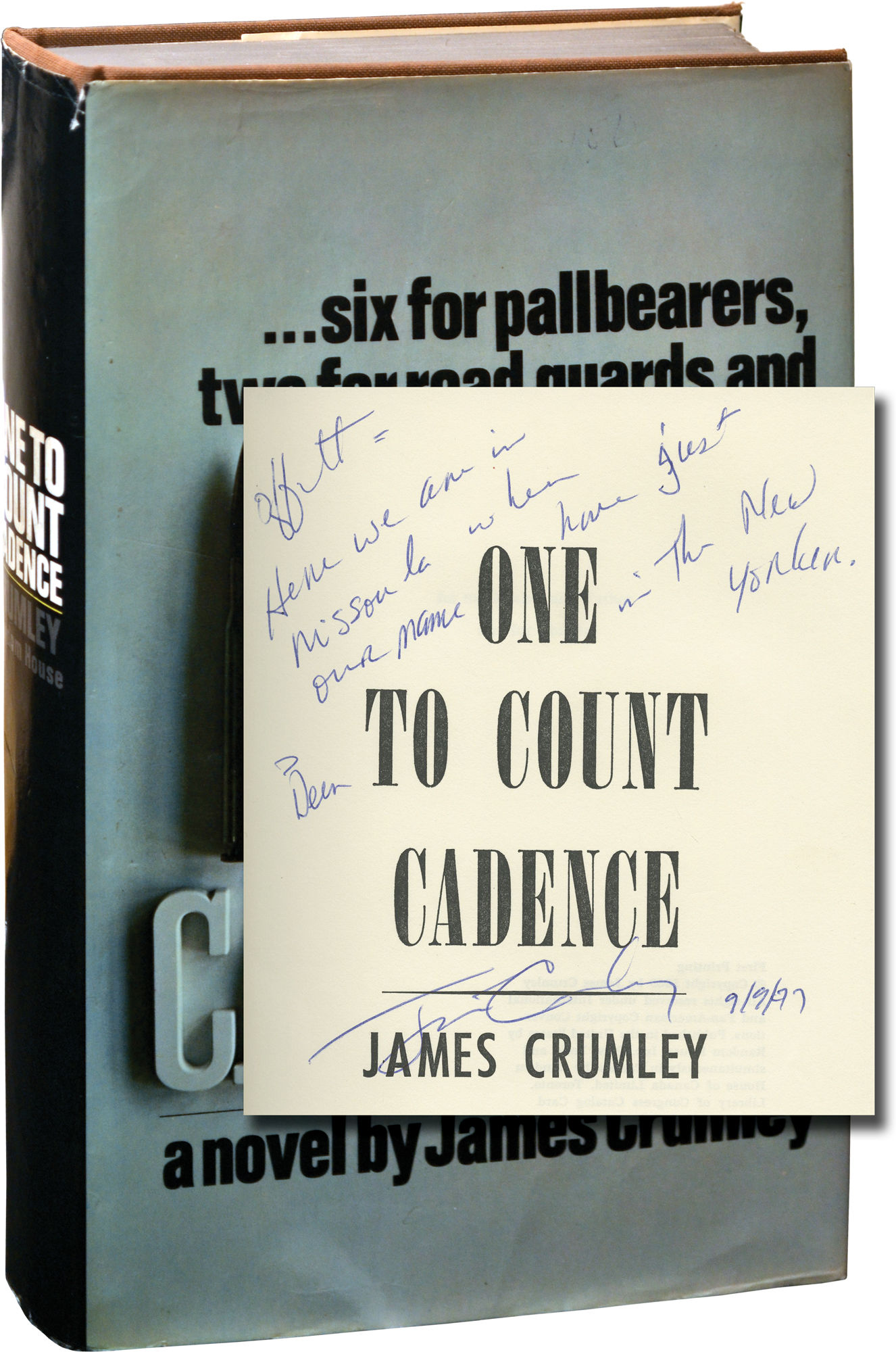 BIBLIO | One to Count Cadence (First Edition, inscribed to author Chris ...