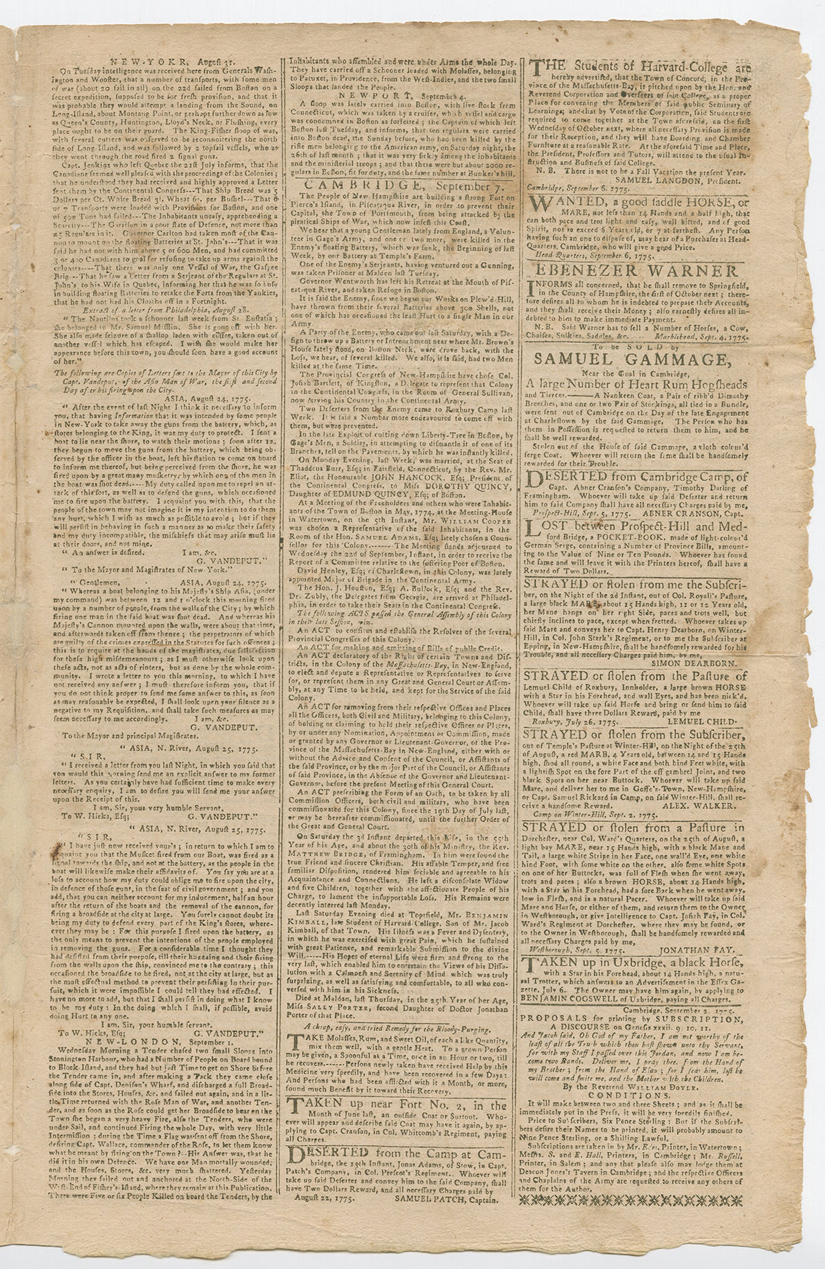 Continental Congress July 1775 Message Asserting American Sovereignty ...