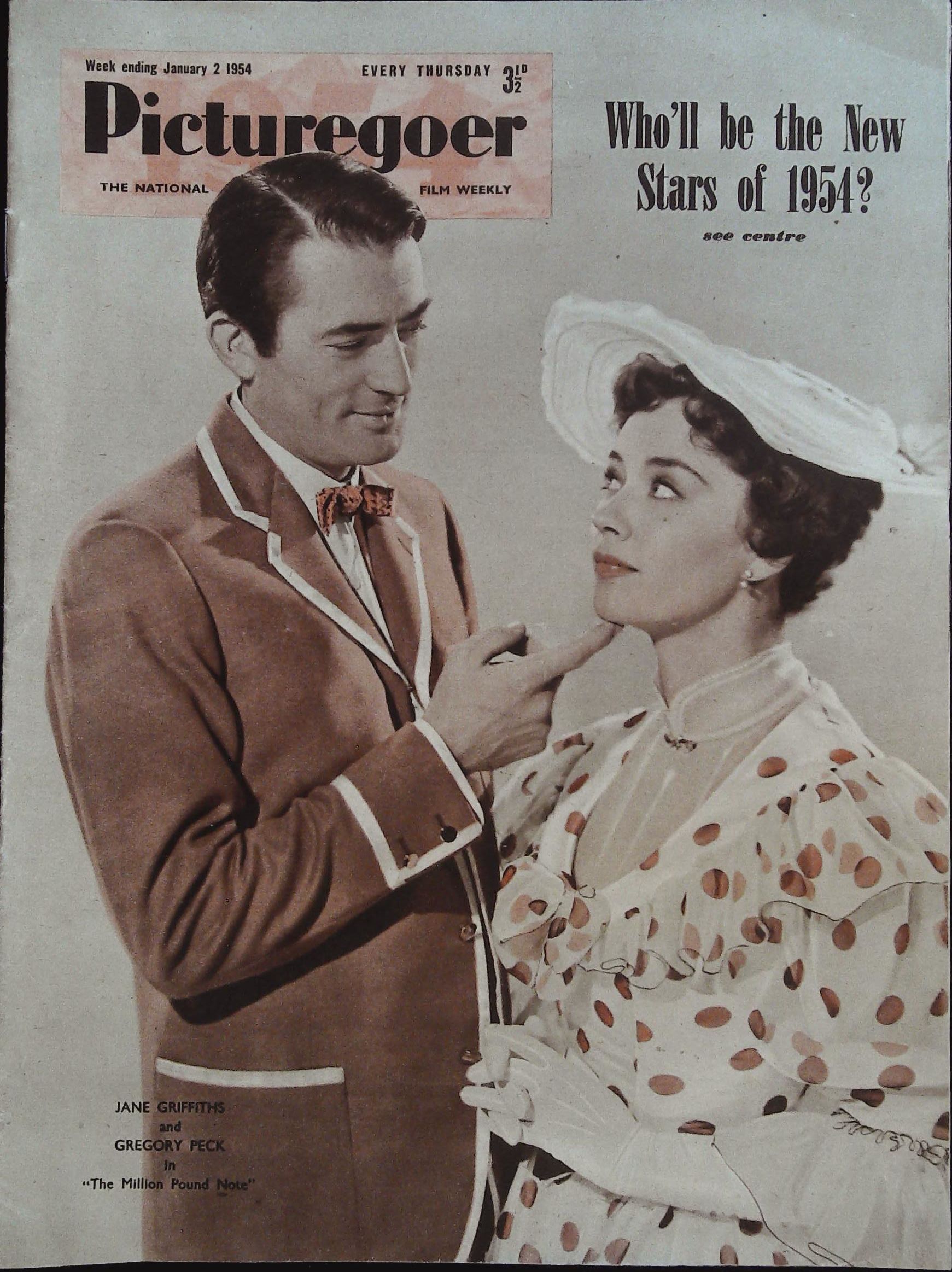Picturegoer Magazine January 2,1954 Gregory Peck and Jane Griffiths ...
