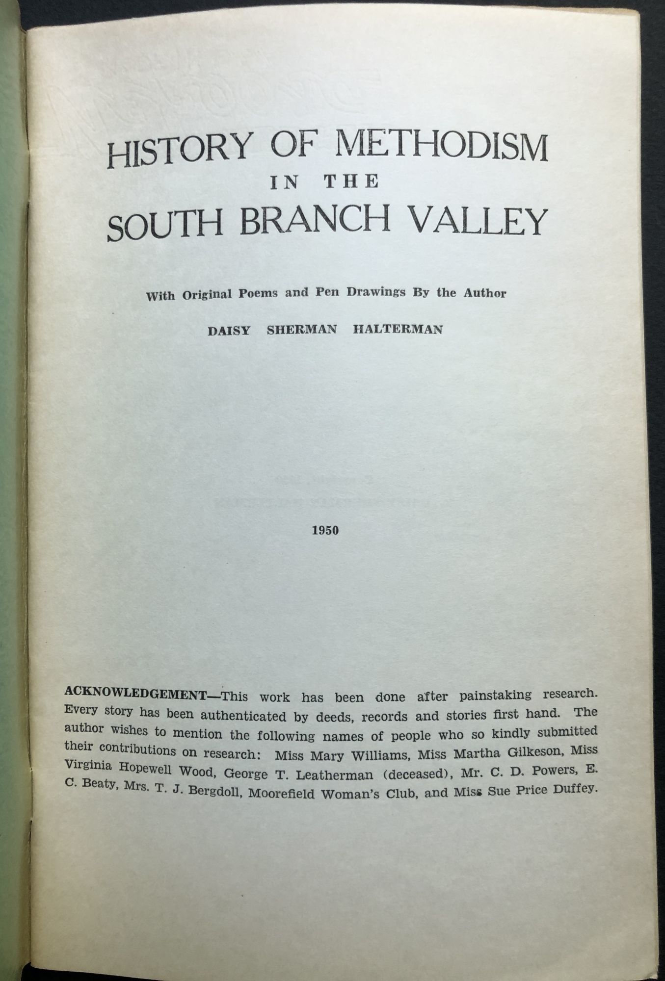 BIBLIO | History of Methodism in the South Branch Valley, West Virginia ...