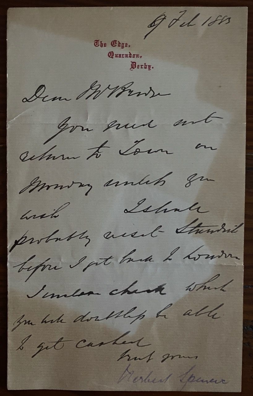 Herbert Spencer letters and photo-card collection by SPENCER, Herbert ...