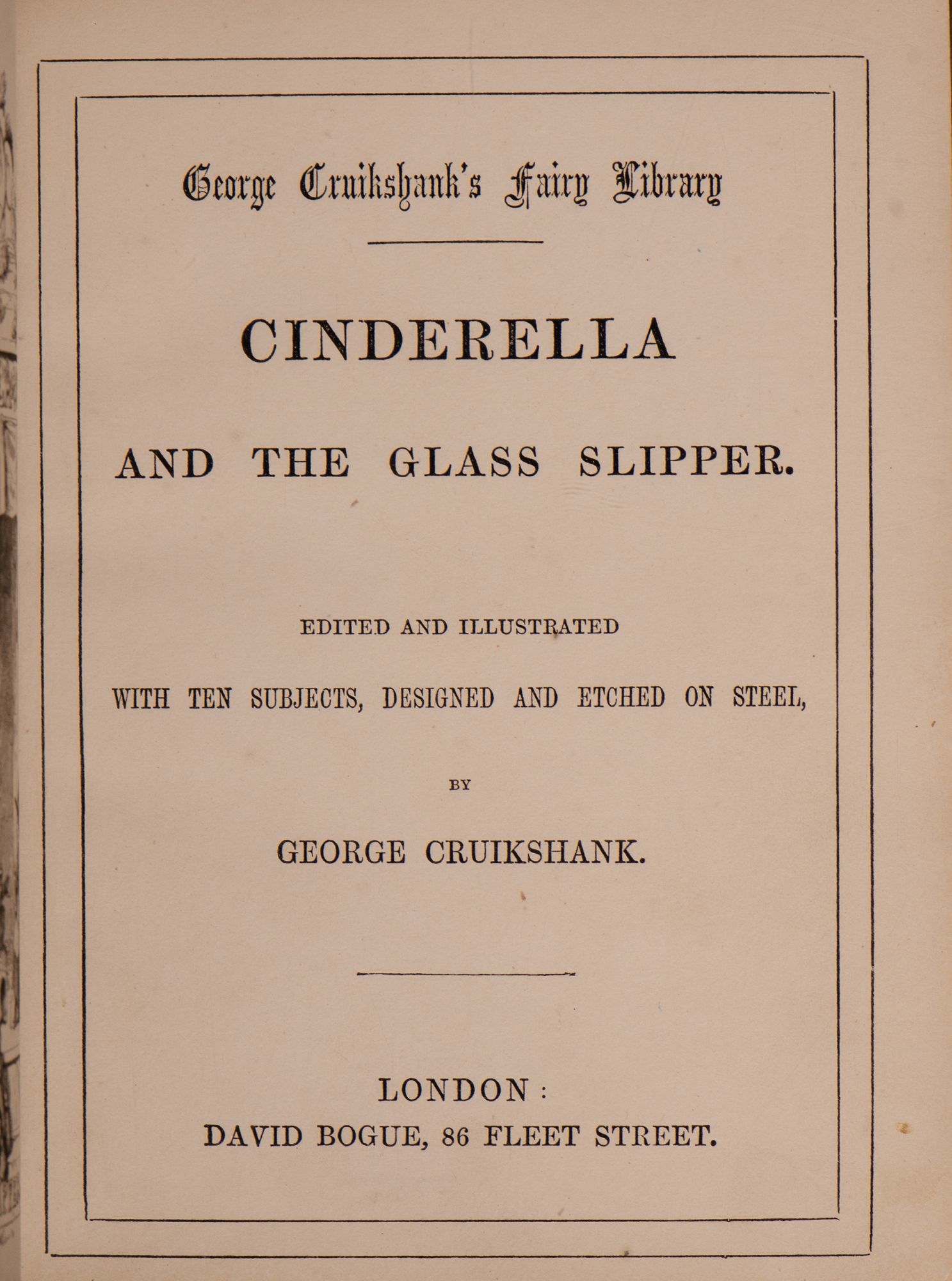 George Cruikshank's Fairy Library. Cinderella and the Glass Slipper ...