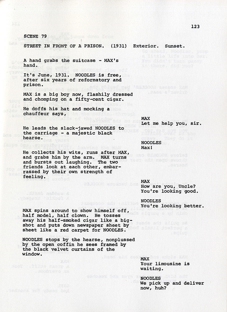 Sergio Leone (director) ONCE UPON A TIME IN AMERICA (1983) Film script ...