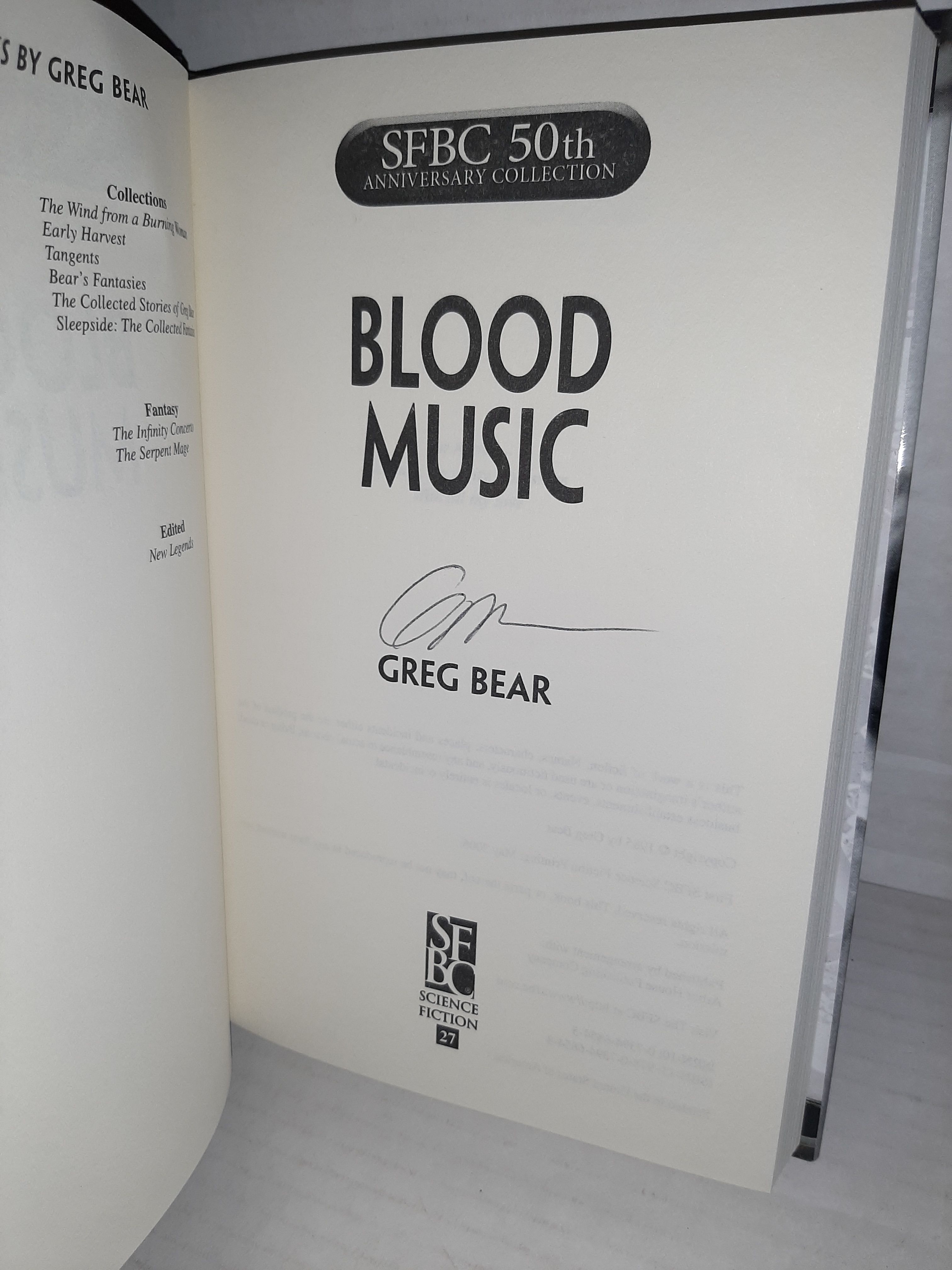 Blood Music (SFBC 50th Annversary Collection) by Greg Bear | Hardcover | 2006 | SFBC ...