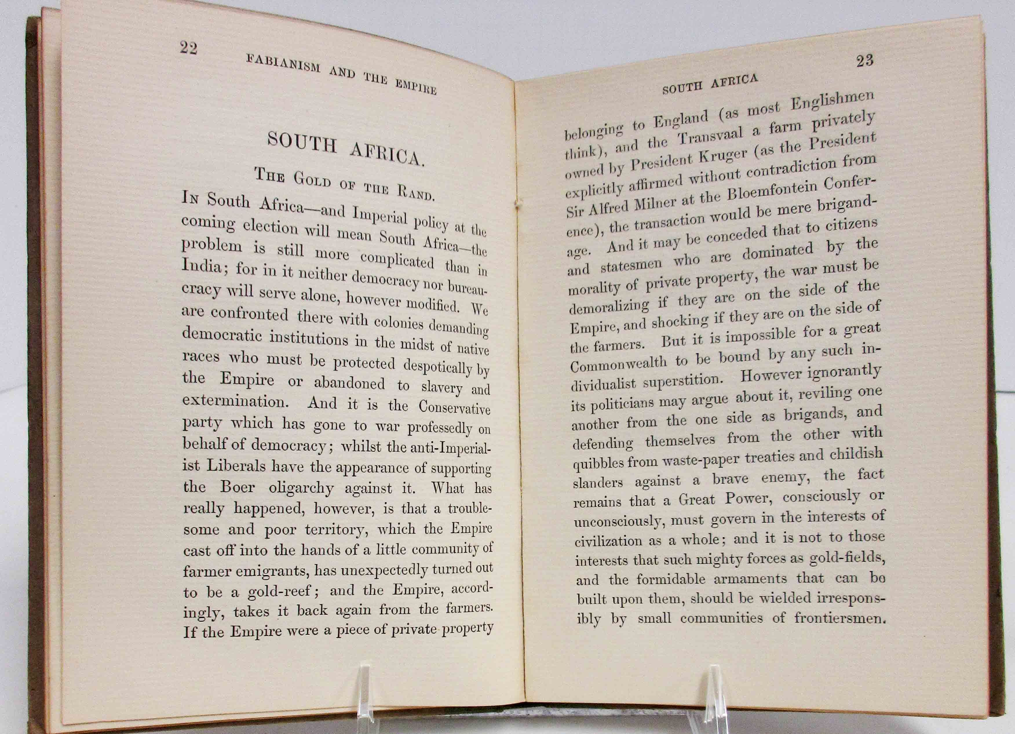 FABIANISM AND THE EMPIRE: A MANIFESTO BY THE FABIAN SOCIETY. by Shaw ...