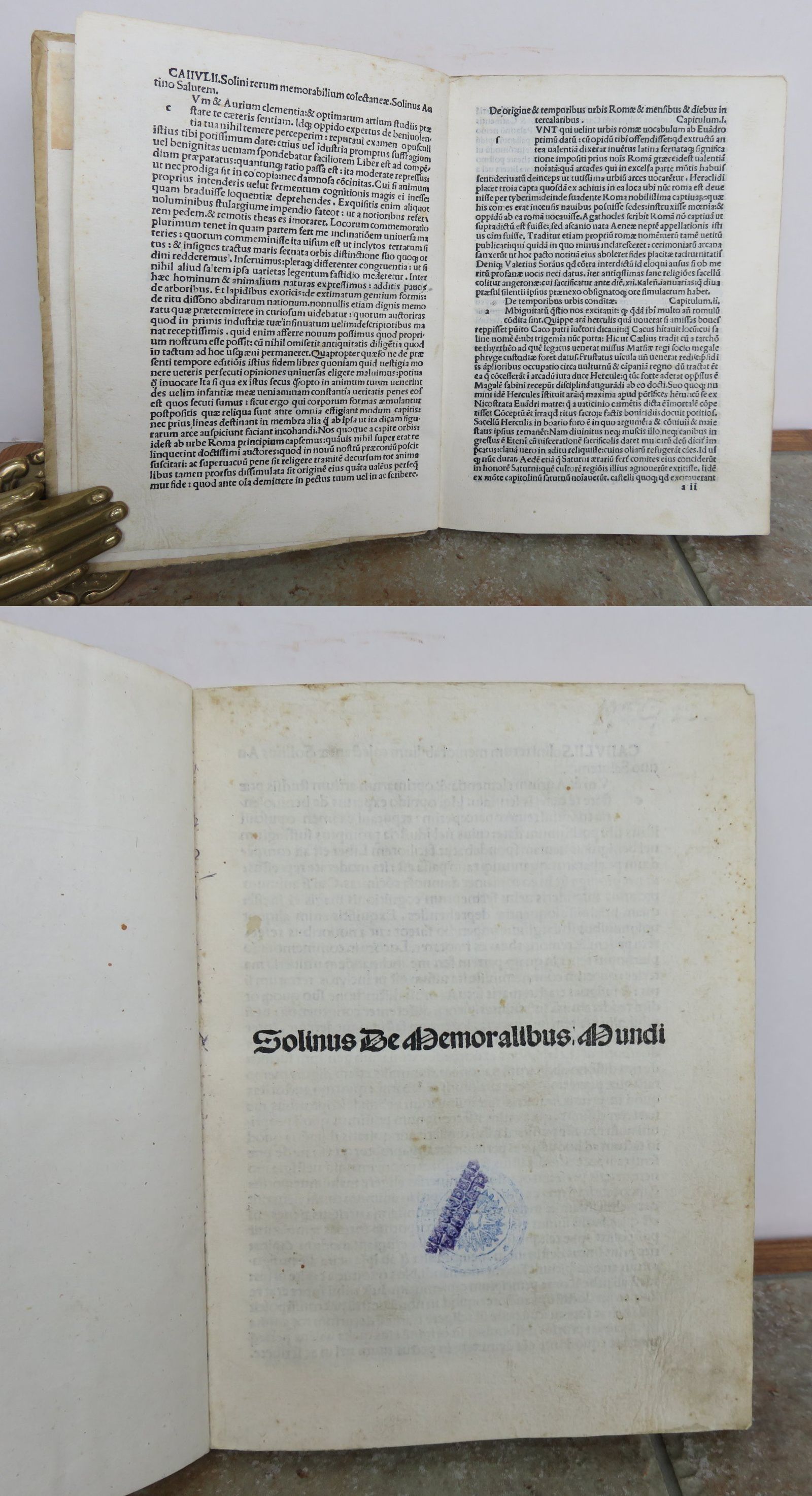 SOLINUS DE MEMORALIBUS MUNDI. by SOLINUS, Caius Julius.: | modern full ...