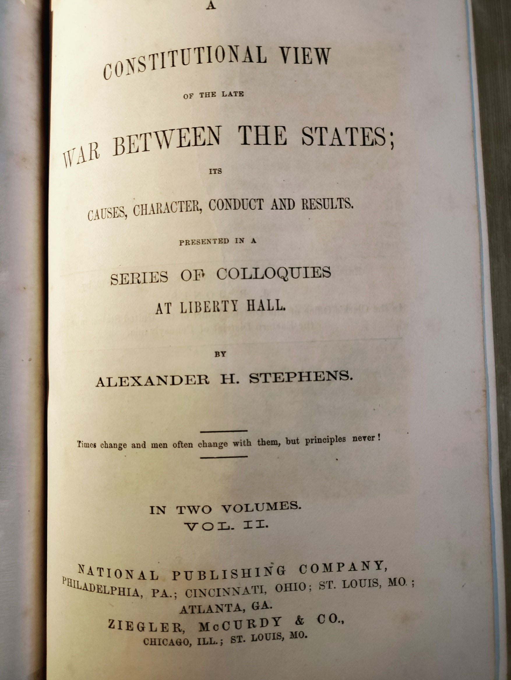 CONSTITUTIONAL VIEW OF THE LATE WAR BETWEEN THE STATES : ITS CAUSES ...