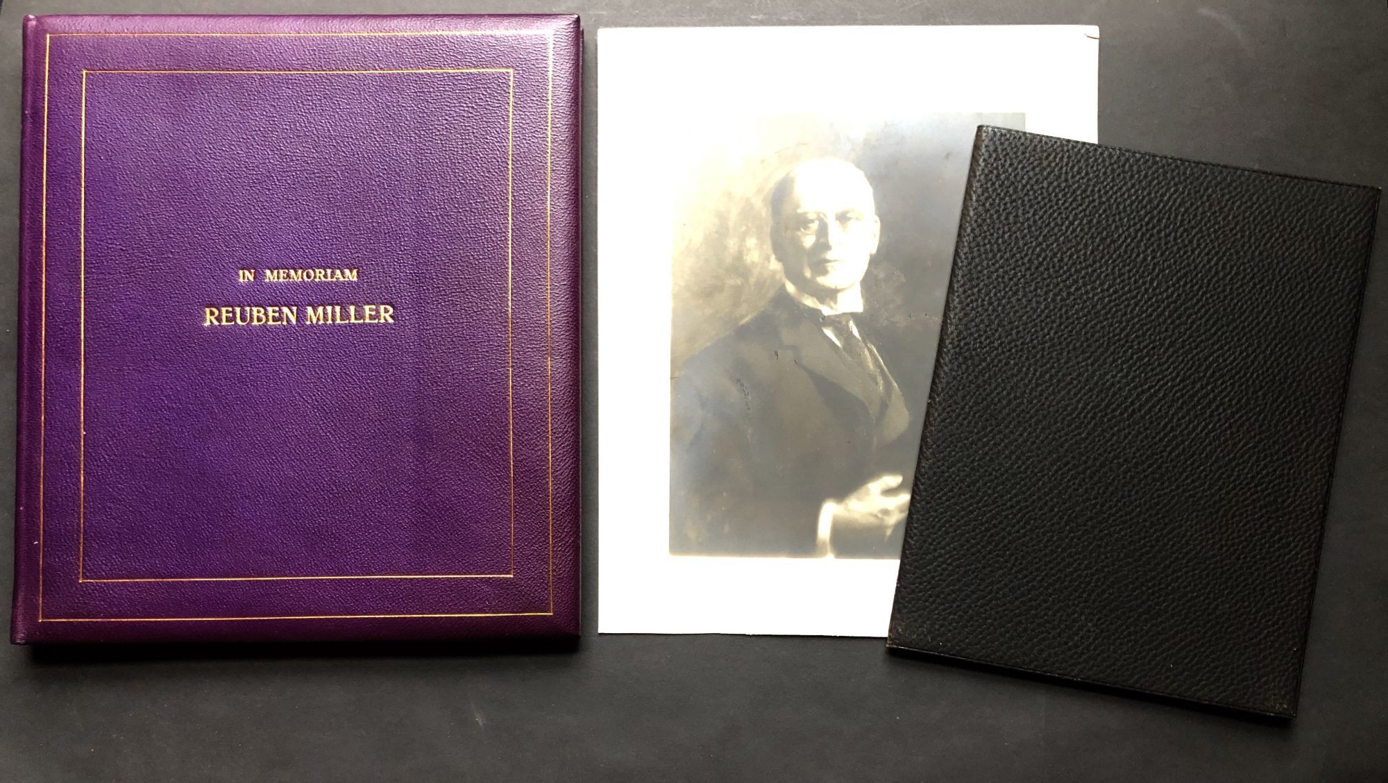 In Memoriam Reuben Miller: 1917 large unique calligraphed book in full ...