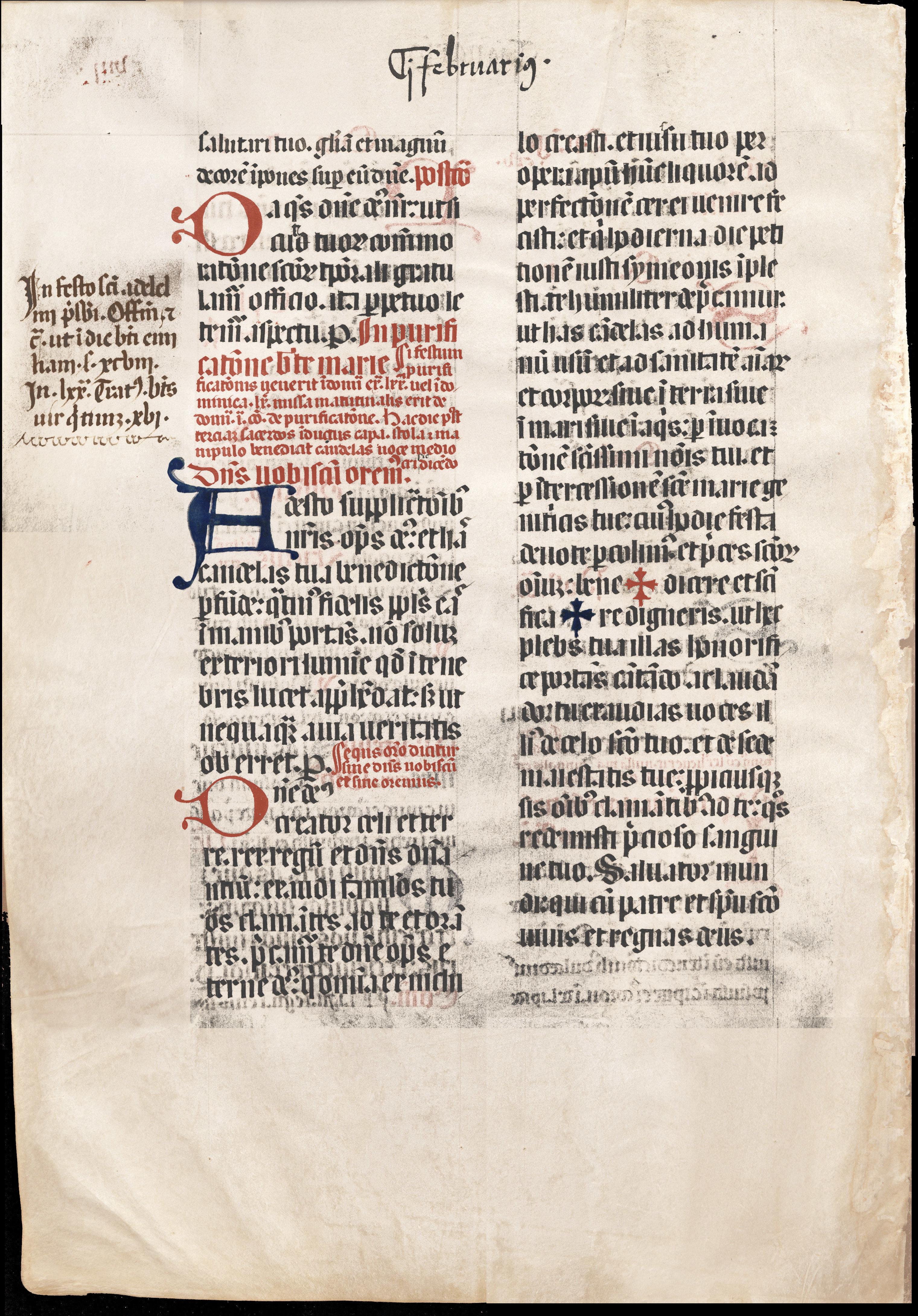 Medieval Manuscript Leaf Folio Size Parchment 10x14" from a Book of ...