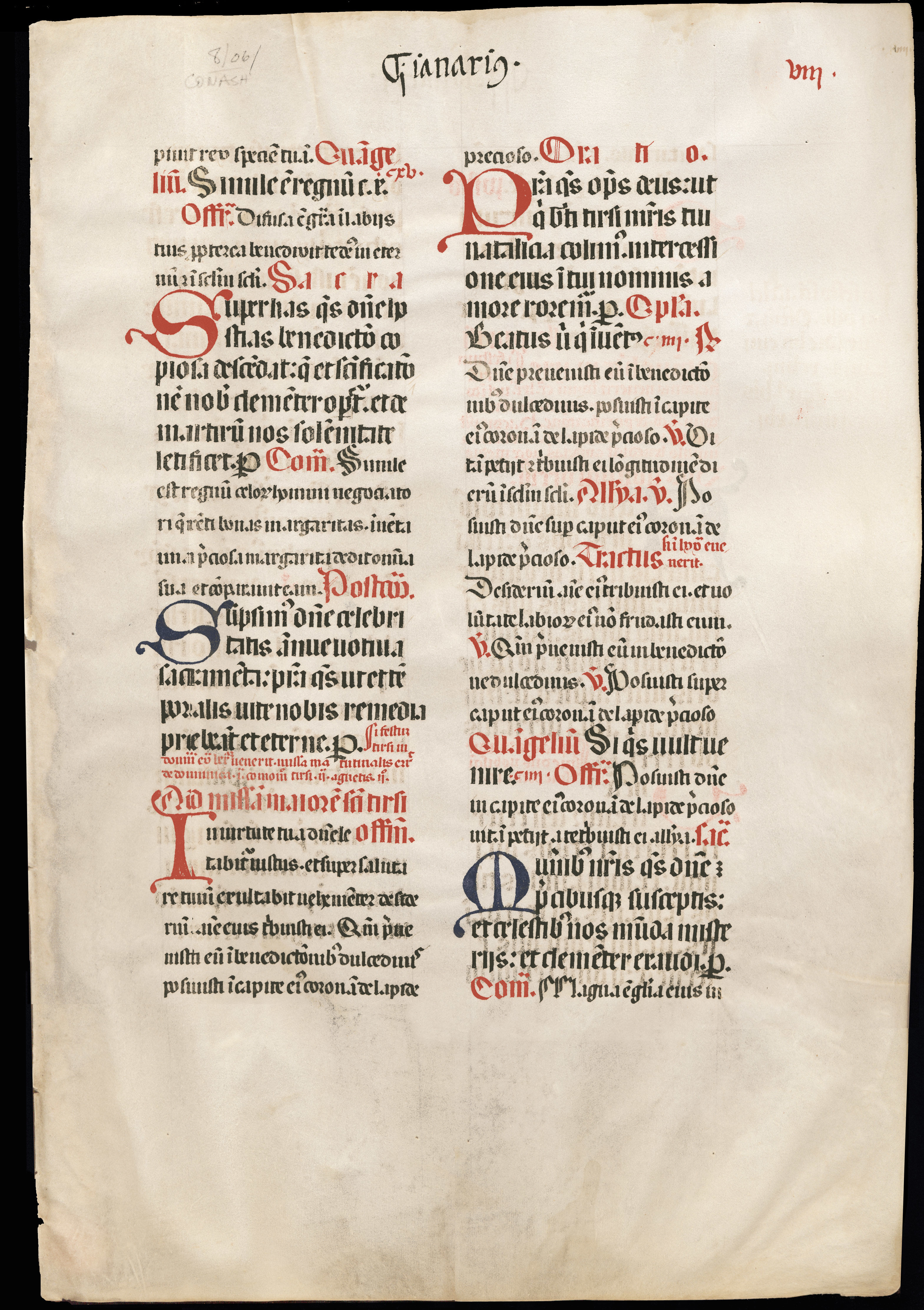 Medieval Manuscript Leaf Folio Size Parchment 10x14" from a Book of ...