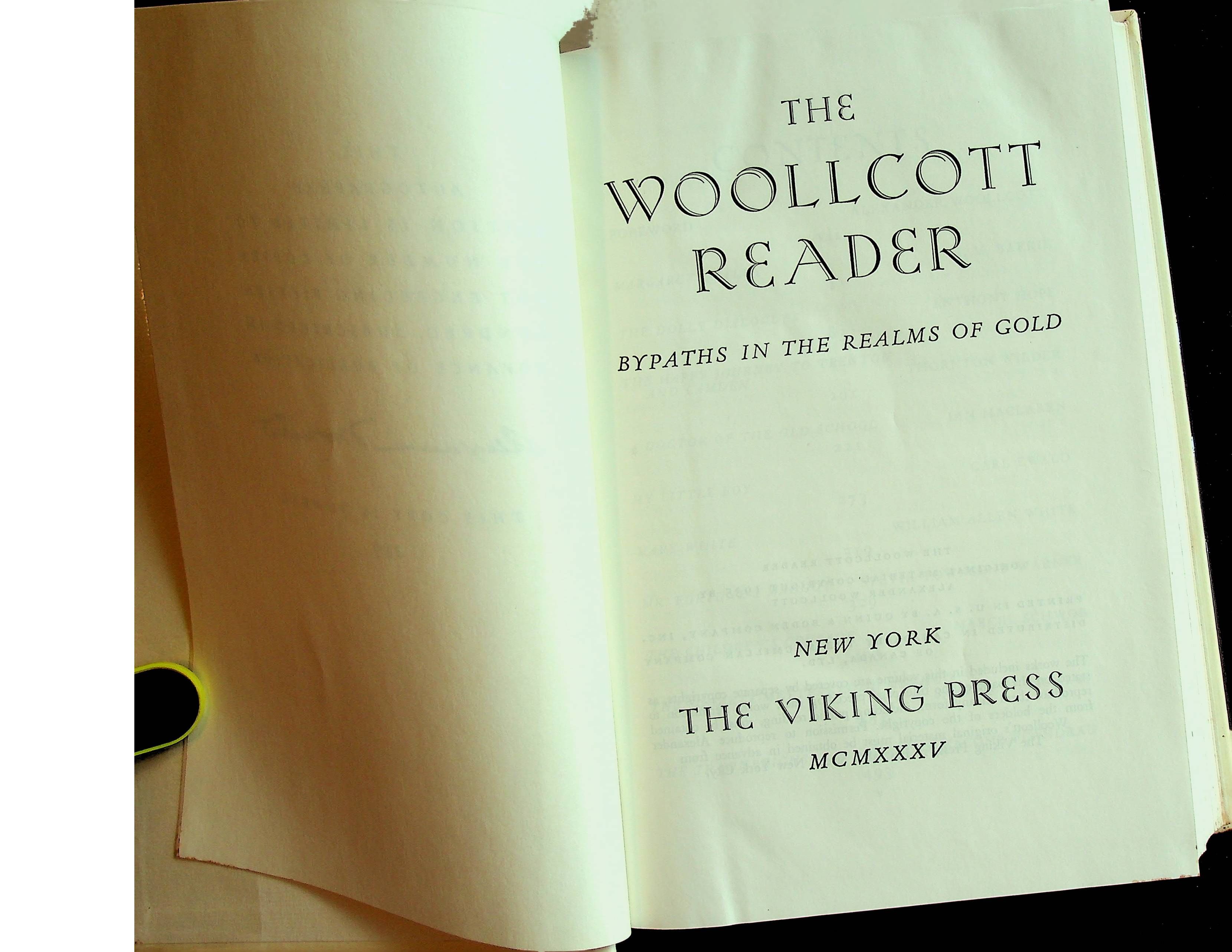 The Woolcott Reader by Alexander Woolcott | | 1935 | The Viking Press ...