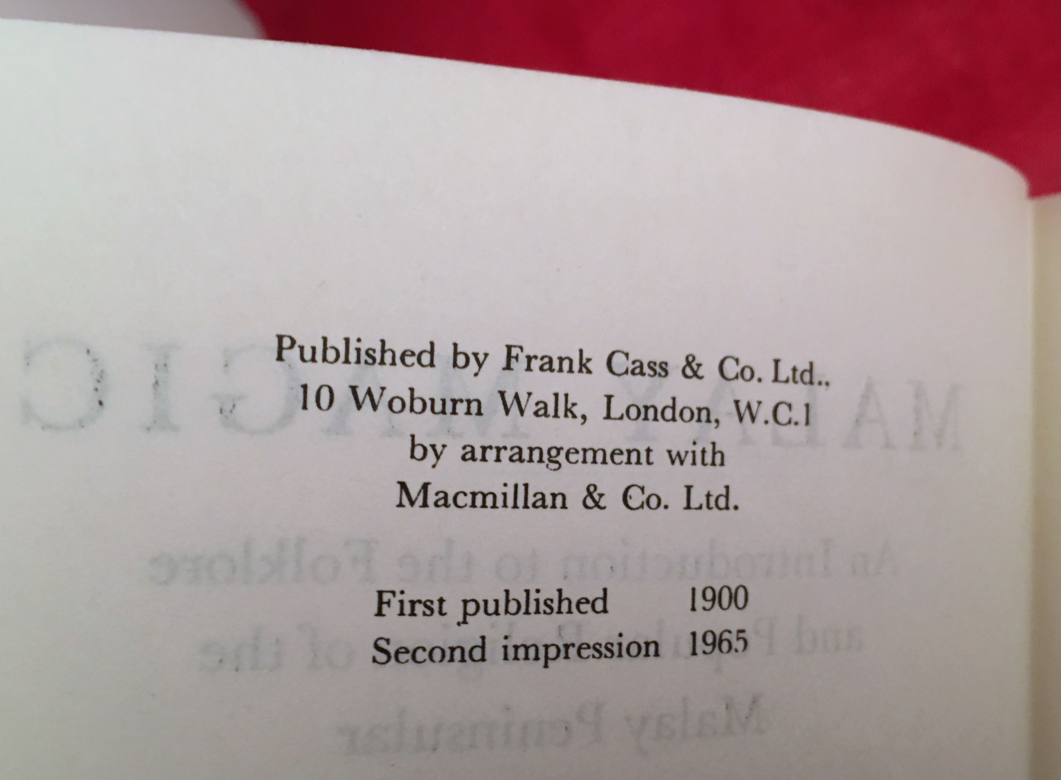 Malay Magic by Walter William Skeat - Hardcover - 2nd impression - 1965 ...