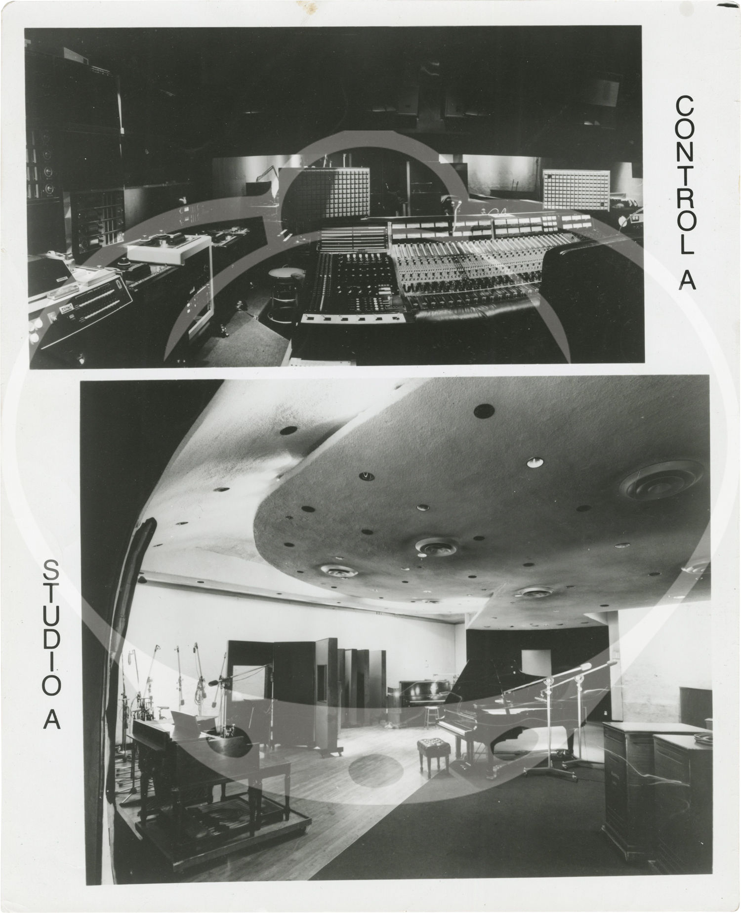 Collection of three original photographs of Electric Lady Studios, circa 1970 by John Veltri ...