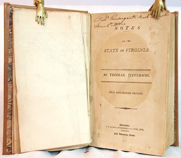 BIBLIO | Notes on the State of Virginia by Thomas Jefferson | Leather ...