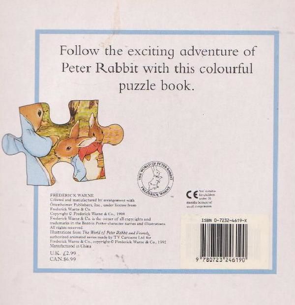 PETER RABBIT'S Puzzle Story by Beatrix Potter | Hardcover | 1999 | THE ...