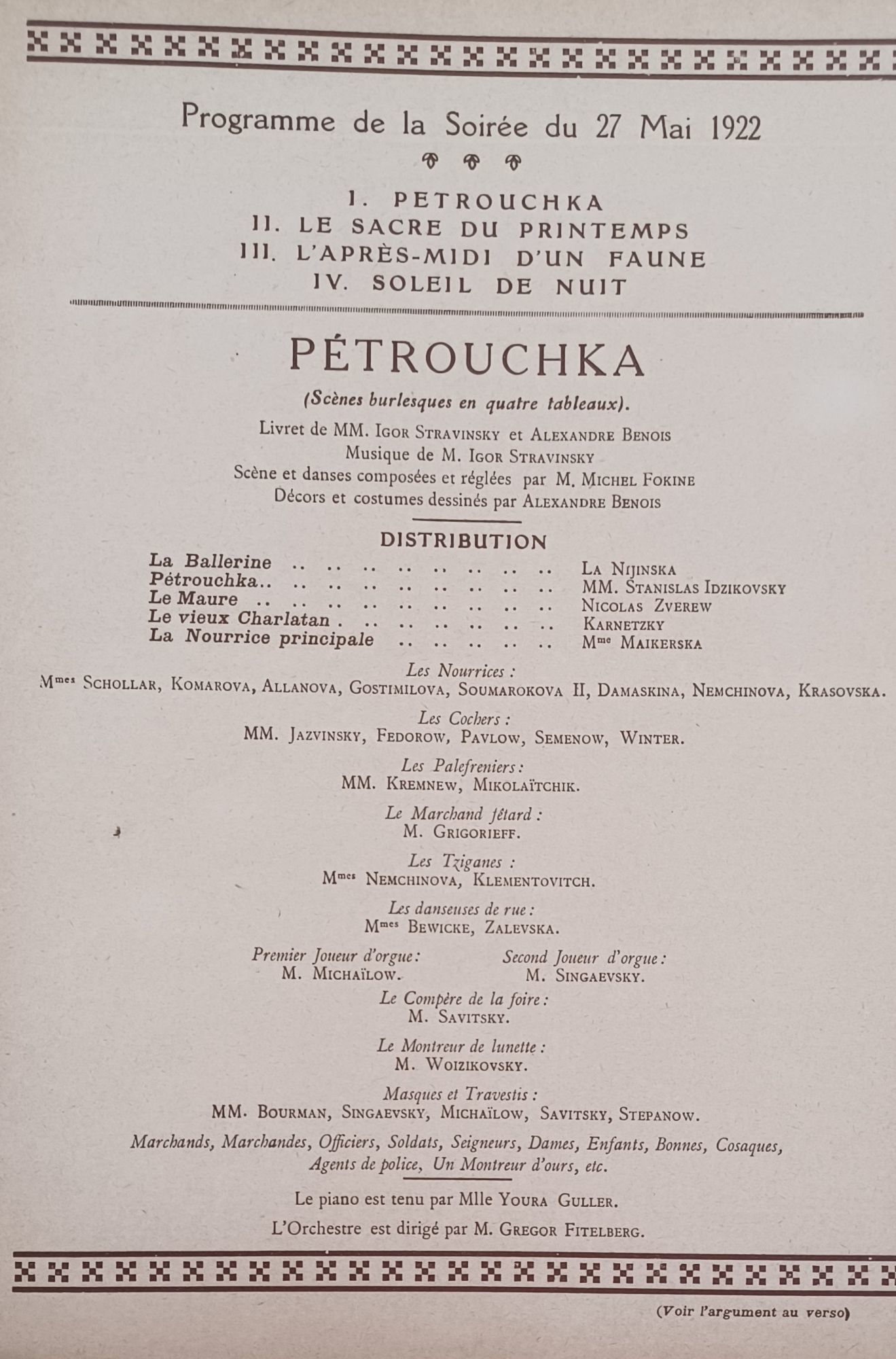 6 Programms Ballets Russes a l'Opera Paris. May-Juin 1922 by ...