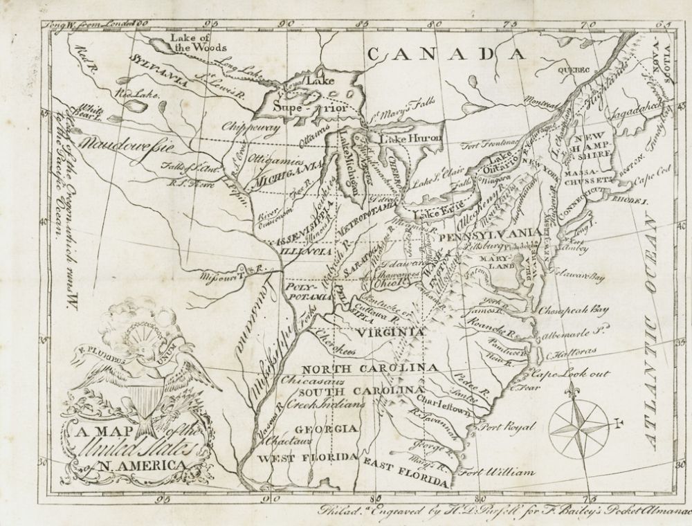A Map of the United States of N. America [in] Bailey's Pocket Almanac ...
