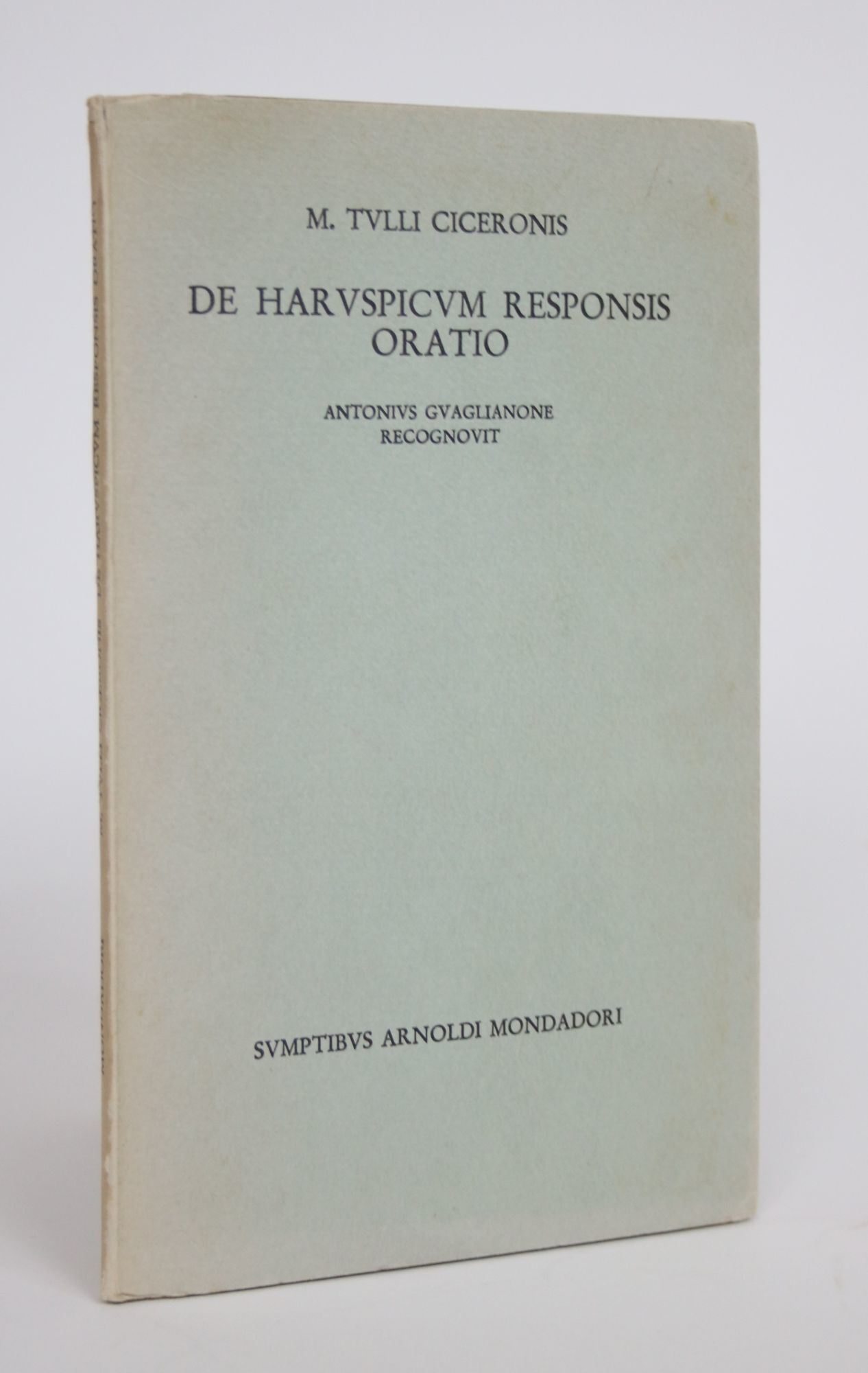 M. Tulli Ciceronis: De Haruspicum Responsis Oratio by Antonius ...