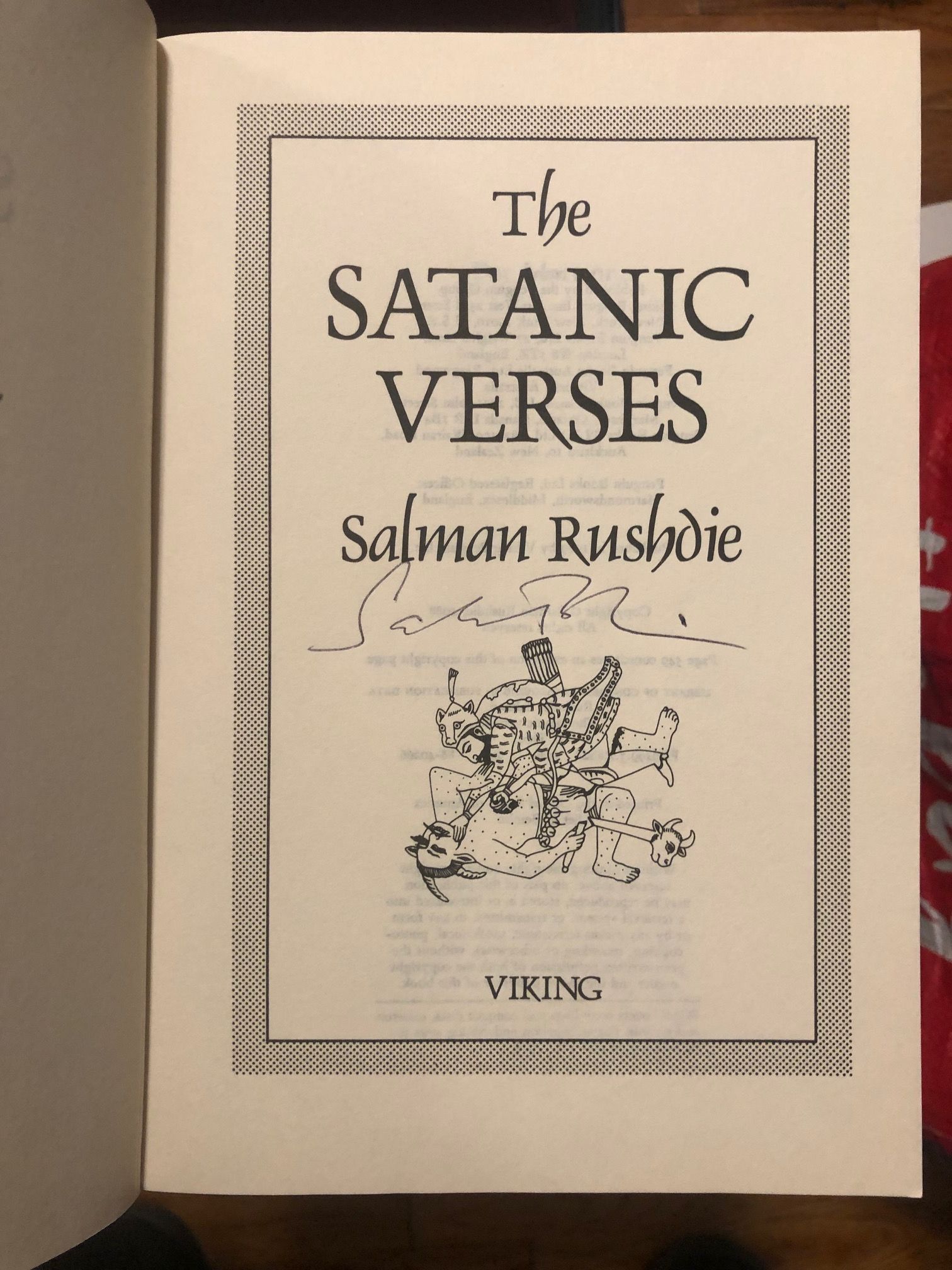 The Satanic Verses by Rushdie, Salman | Trade paperback | 1989 | Viking ...