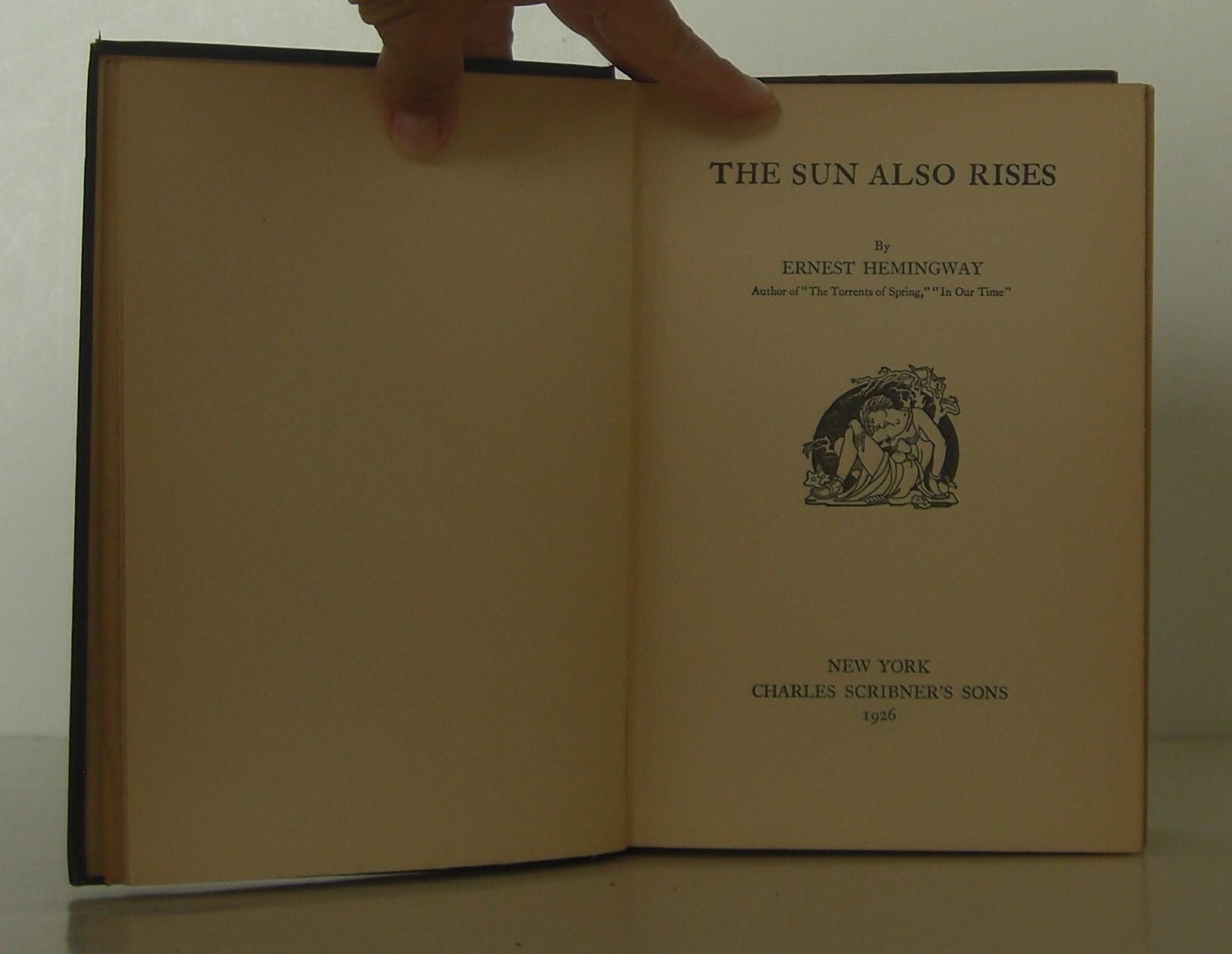 BIBLIO | The Sun Also Rises by Hemingway, Ernest | Hardcover | 1926 ...