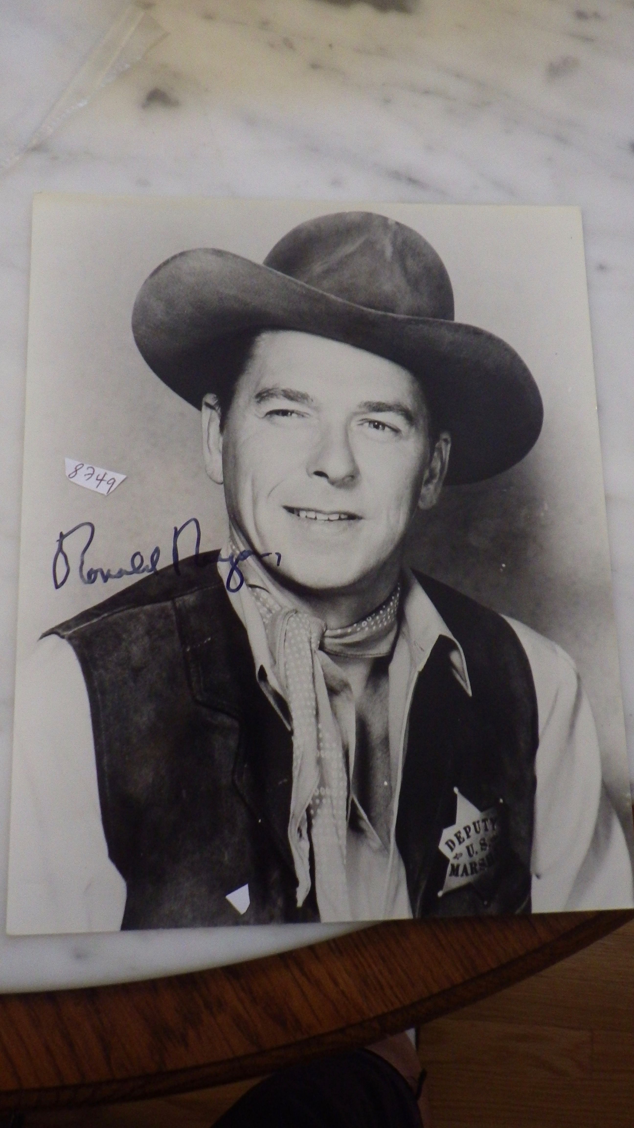 Signed B/W Photograph of Ronald Reagan wearing Western Outfit with ...