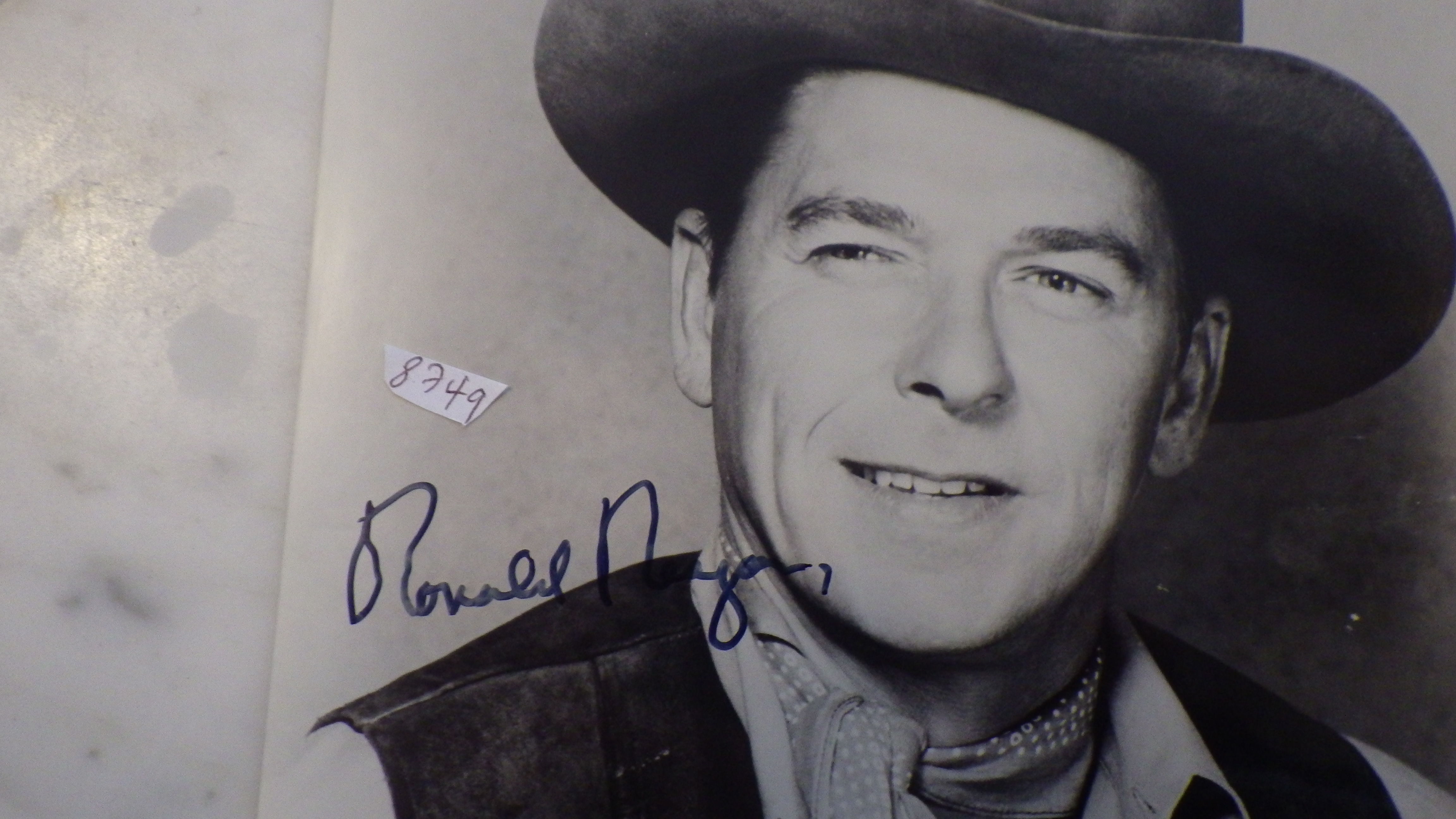 Signed B/W Photograph of Ronald Reagan wearing Western Outfit with ...