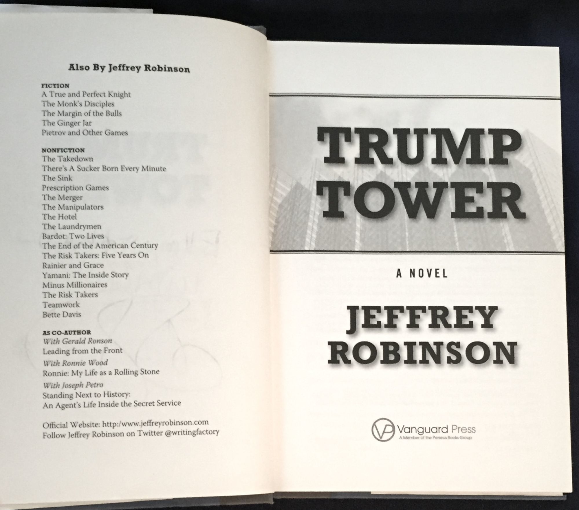 TRUMP TOWER; A Novel by Robinson, Jeffrey | Cloth and boards | 2012 ...