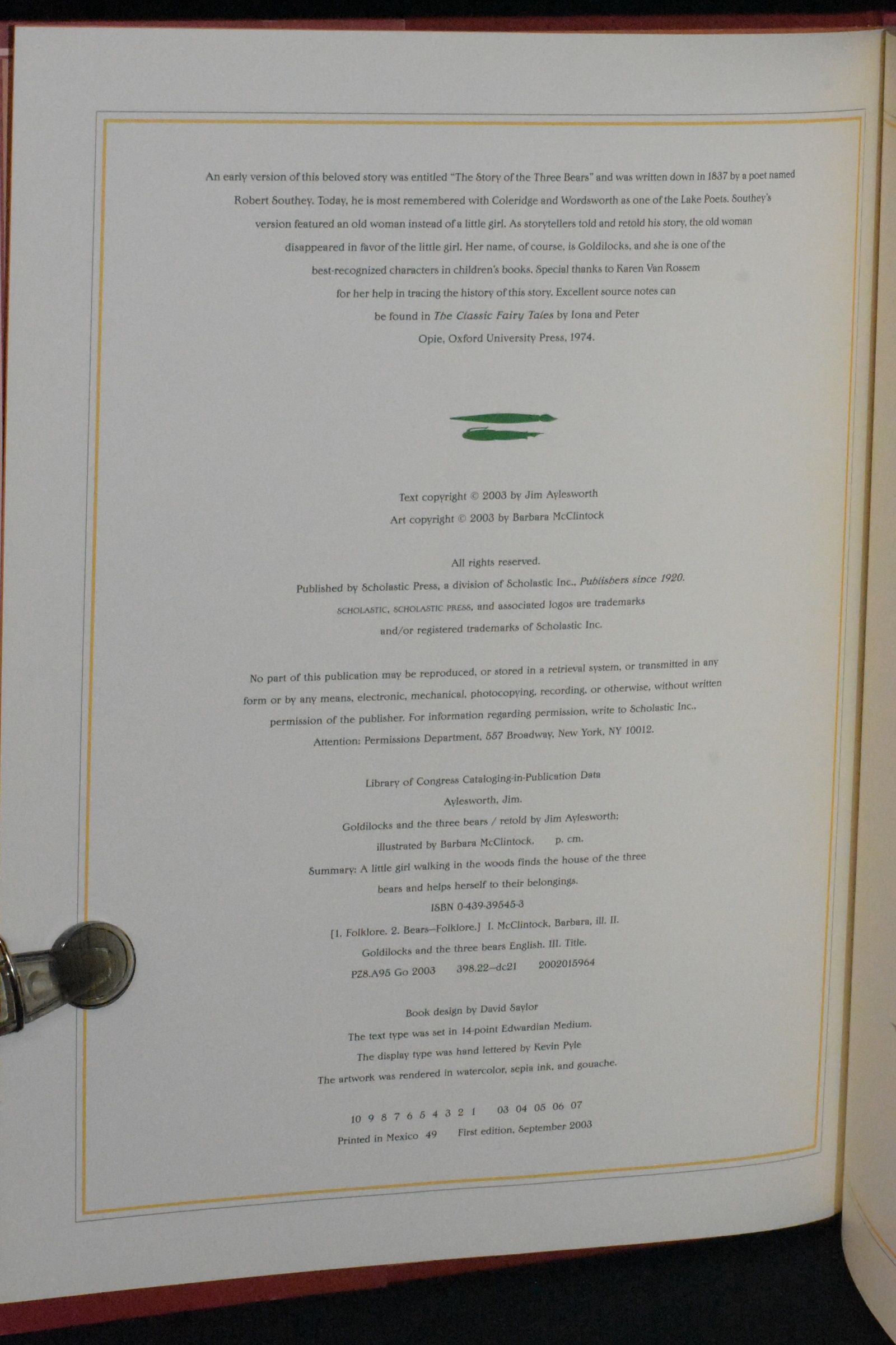 Goldilocks and the Three Bears by Retold by Jim Aylesworth | Hardcover ...