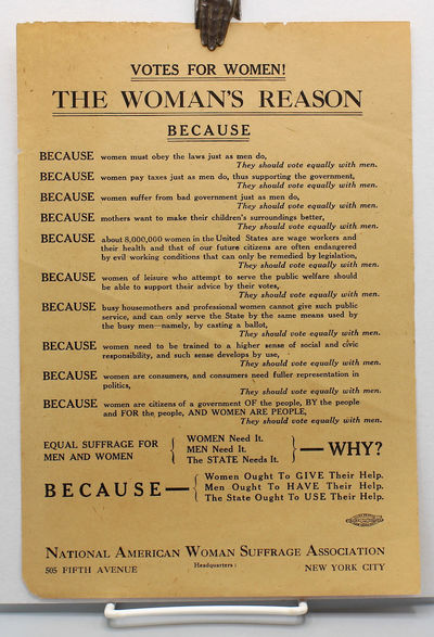 Votes for Women! The Woman's Reason Because… [Pro-suffrage broadside ...