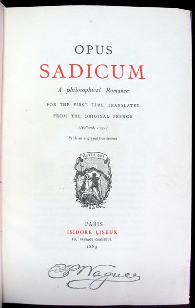 Opus Sadicum: A Philosophical Romance for the First Time Translated ...