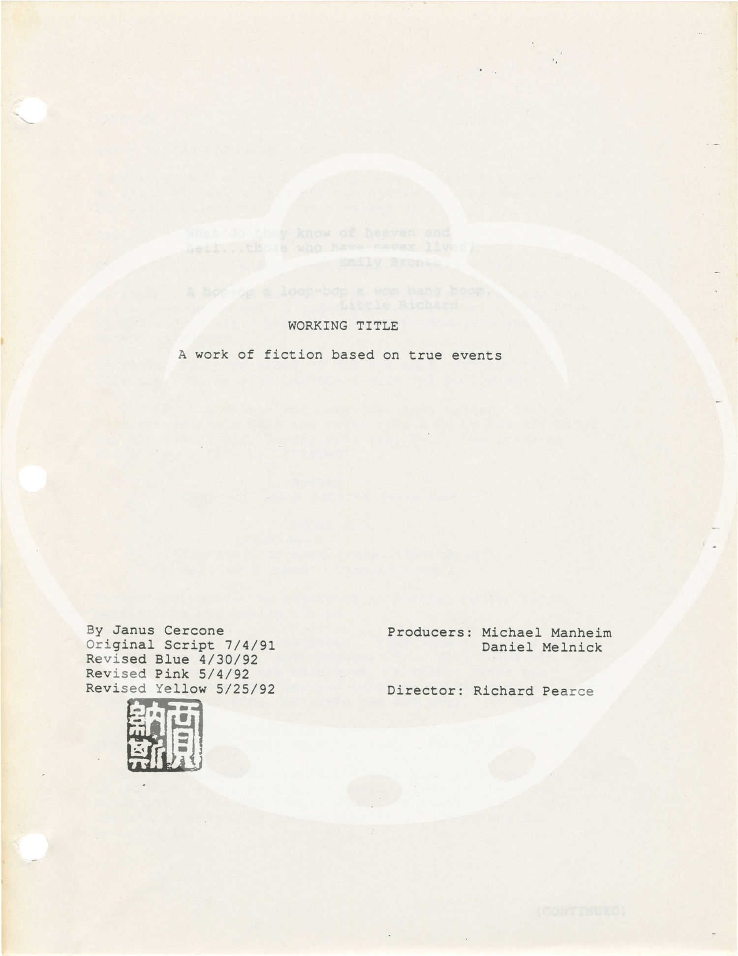 Leap of Faith (Original screenplay for the 1992 film) by Pearce ...