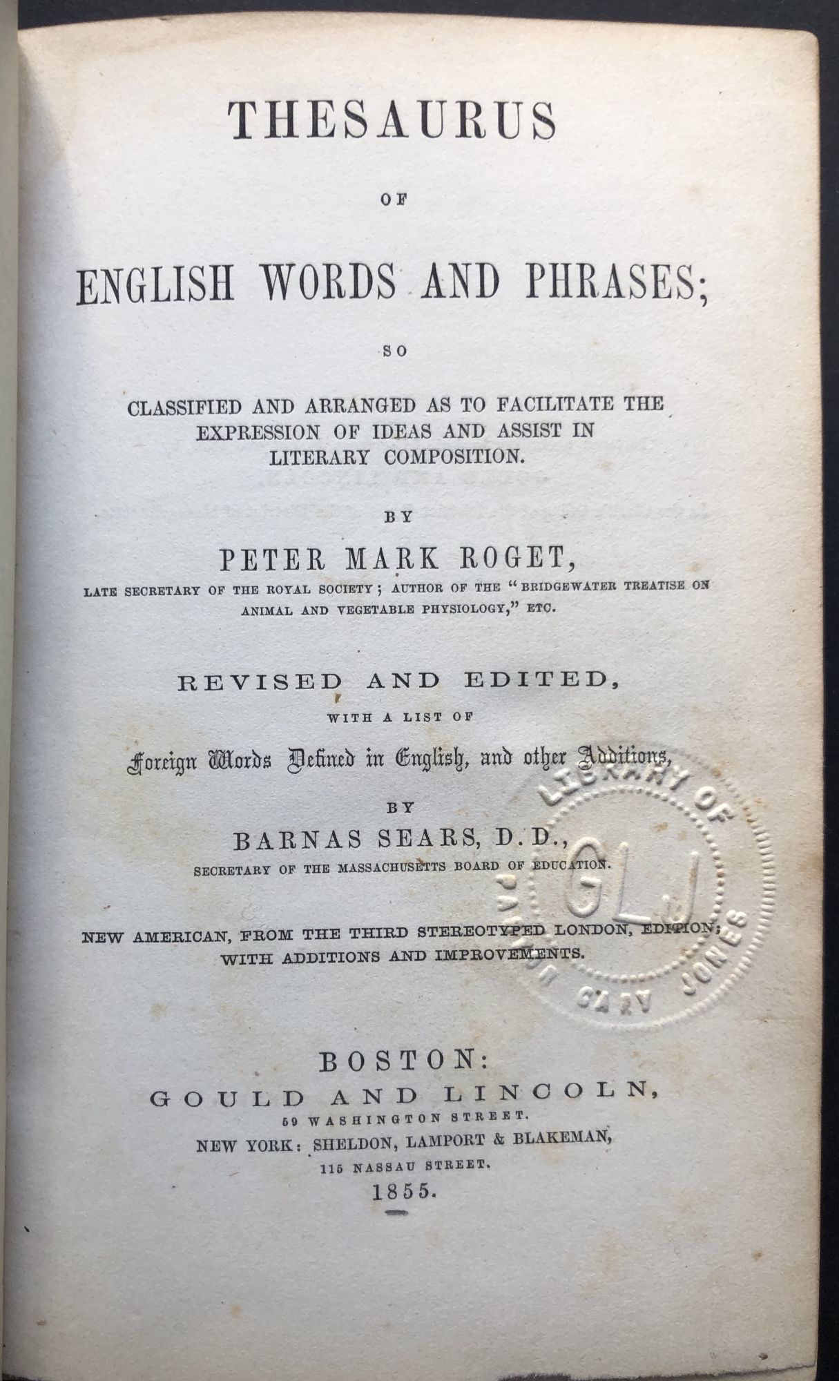Thesaurus of English Words and Phrases by revised and ed. by Barnas ...