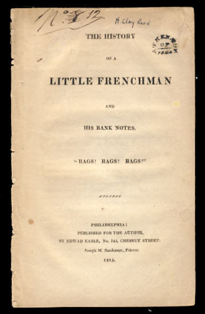 The History of a Little Frenchman and His Bank Notes. "Rags! Rags! Rags ...