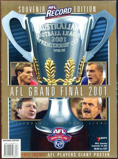 BIBLIO | AFL Grand Final 2001 Football Record. by AFL | | | (Melbourne ...