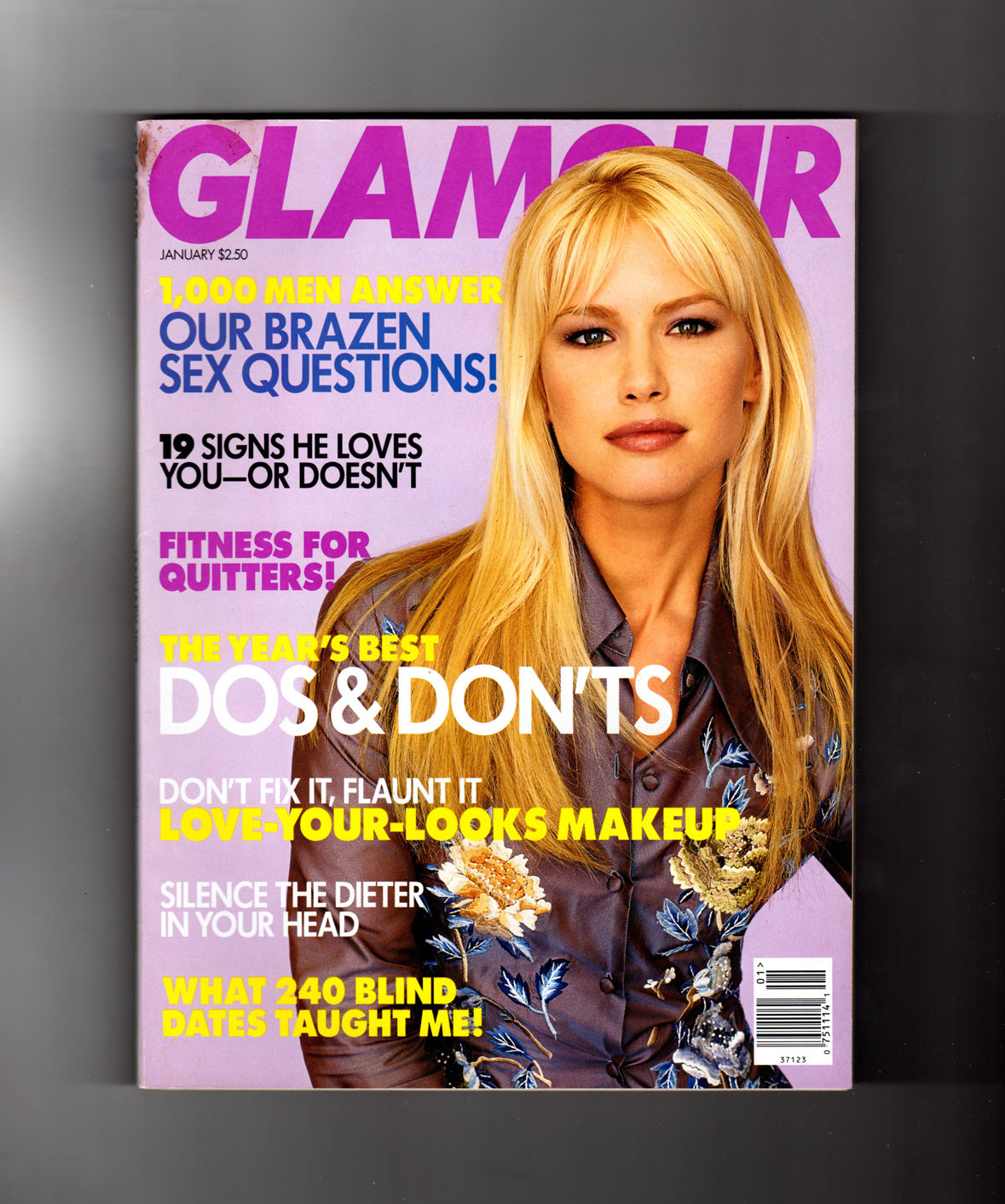 Glamour Magazine - January, 1997. Valeria Mazza Cover. Patti Hansen ...