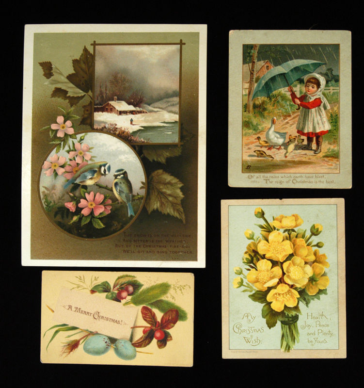 SELECTION OF AMERICAN PRANG VICTORIAN CHRISTMAS CARDS AND COLLECTOR'S ...