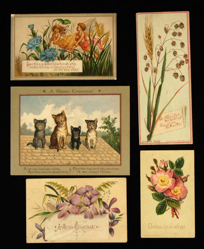 SELECTION OF AMERICAN PRANG VICTORIAN CHRISTMAS CARDS AND COLLECTOR'S ...