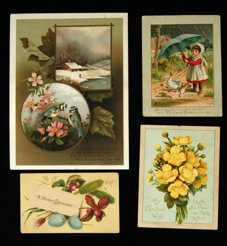 SELECTION OF AMERICAN PRANG VICTORIAN CHRISTMAS CARDS AND COLLECTOR'S ...