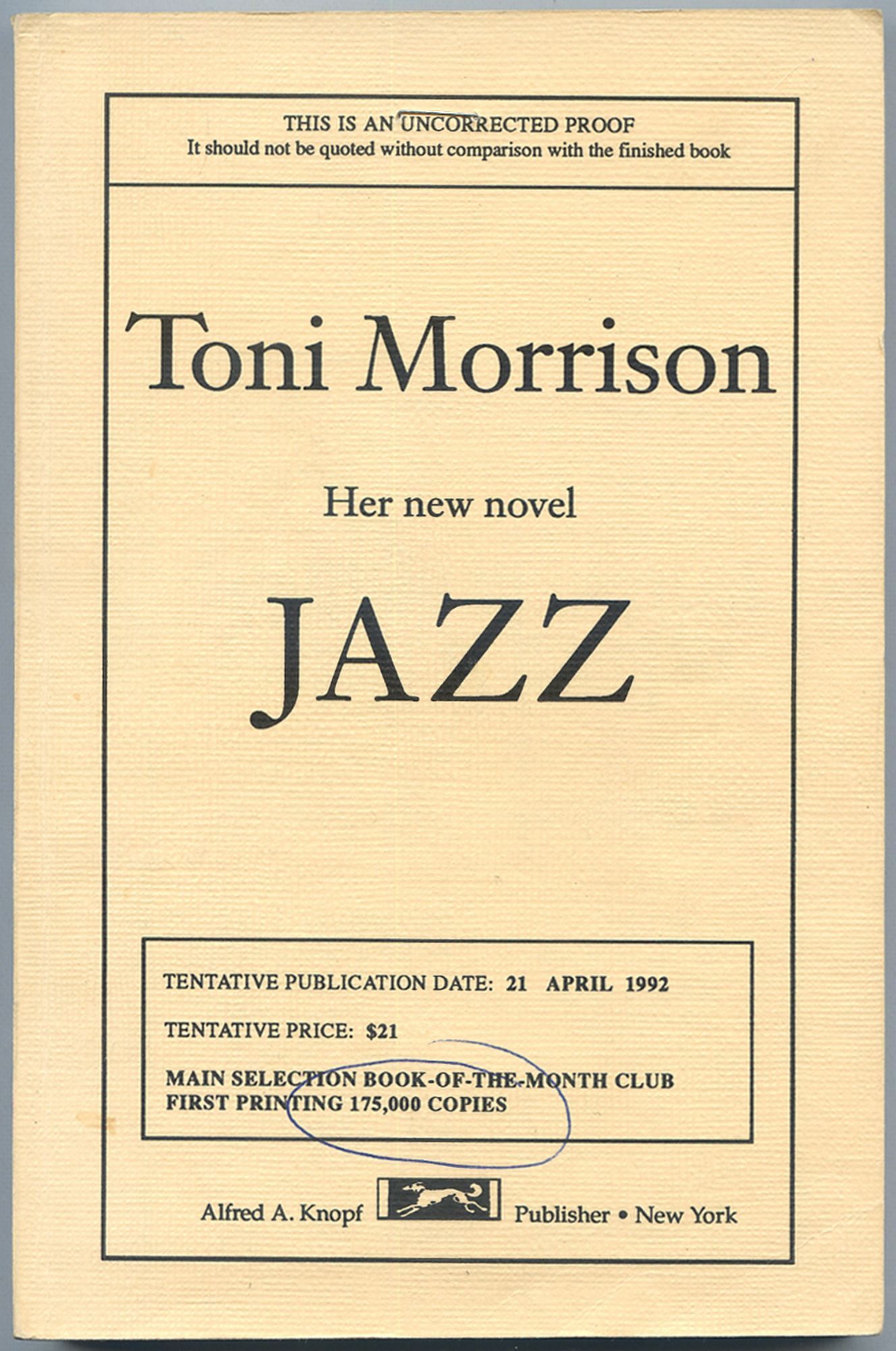 Jazz Toni Morrison
